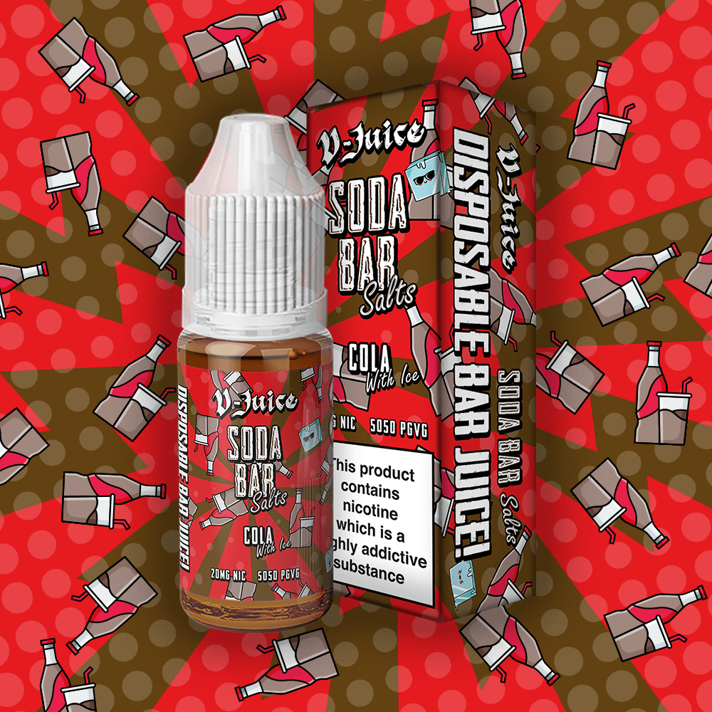 Cola With Ice By V-Juice Soda Bar Salt 10ml – Red Hot Vaping